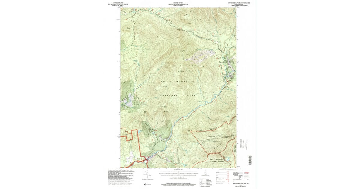 1995 Map of Waterville Valley, Grafton County, NH — High-Res | Pastmaps