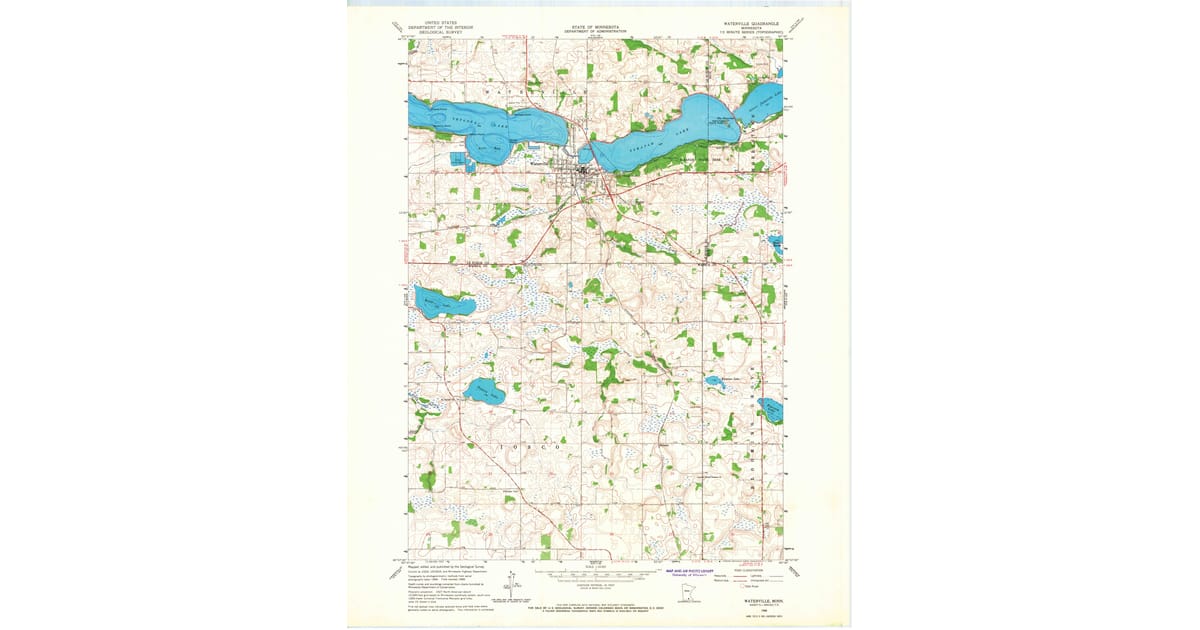 1966 Map of Waterville, MN — High-Res | Pastmaps
