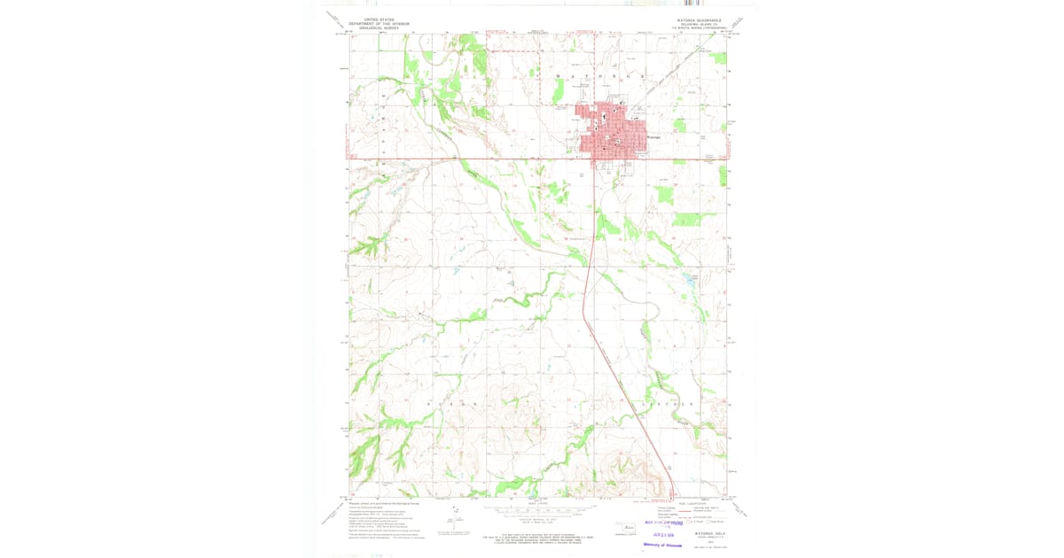 1972 Map of Watonga, OK — High-Res | Pastmaps