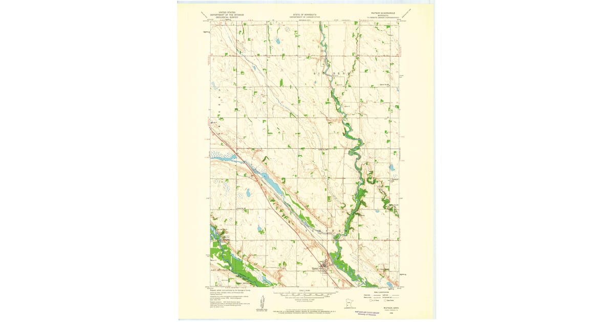 1958 Map of Watson, MN — High-Res | Pastmaps