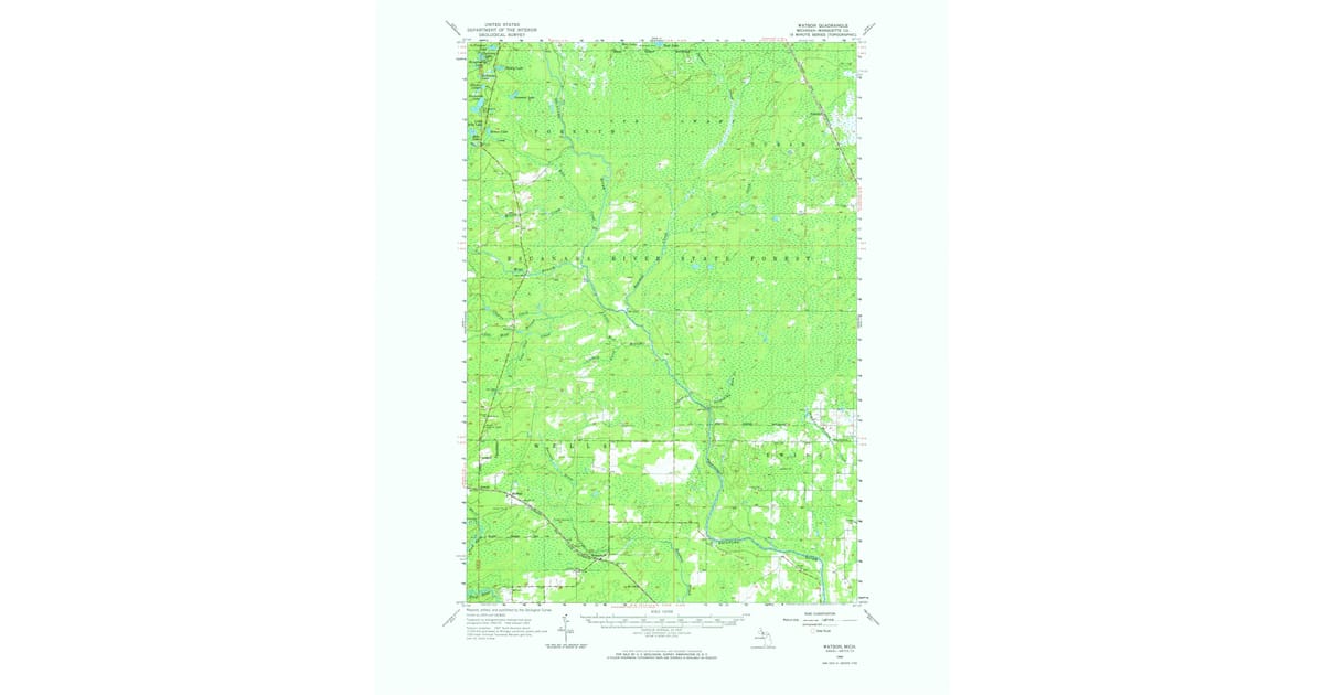 1963 Map of Watson, Marquette County, MI — High-Res | Pastmaps