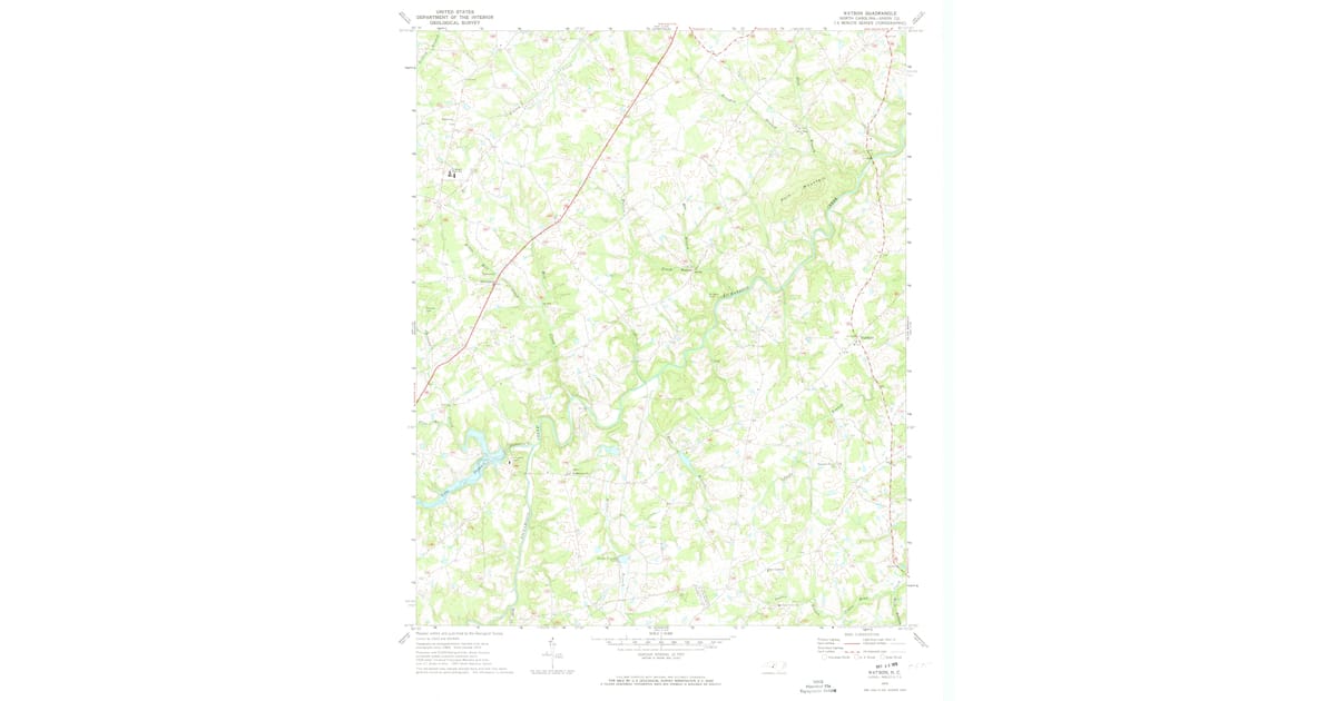 1970 Map of Watson, Union County, NC — High-Res | Pastmaps