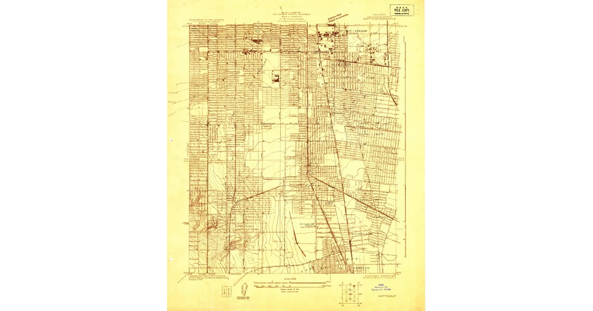 1923 Map of Watts, Los Angeles County, CA — High-Res | Pastmaps