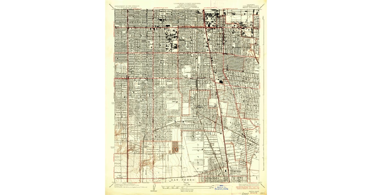 1937 Map of Watts, Los Angeles County, CA — High-Res | Pastmaps