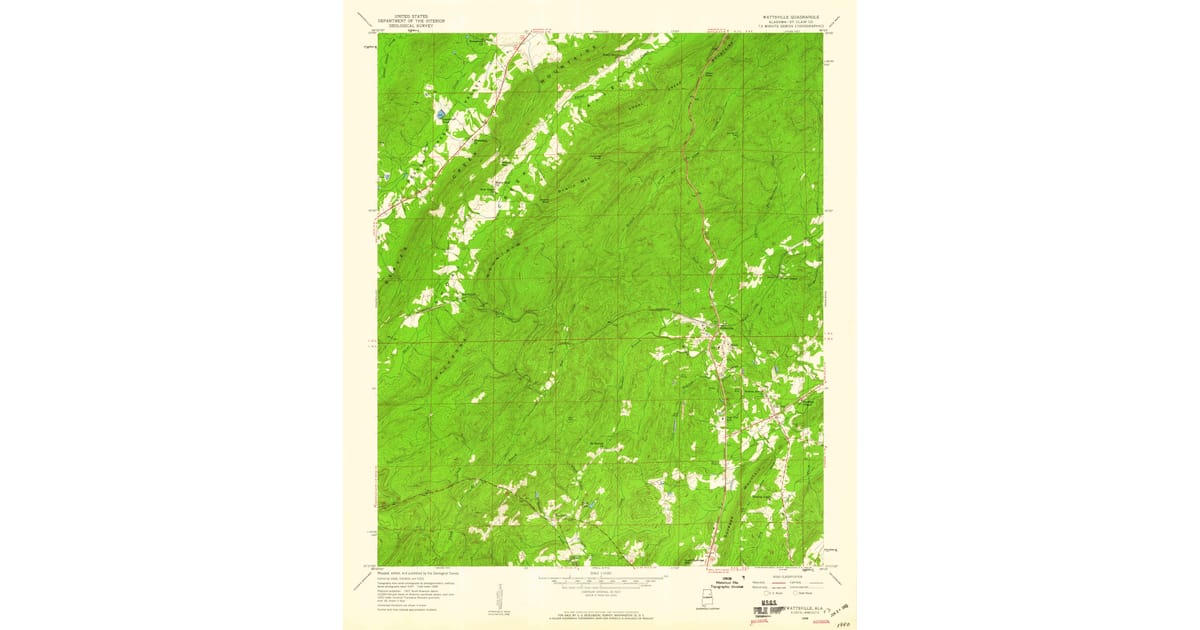 1958 Map of Wattsville, St. Clair County, AL — High-Res | Pastmaps