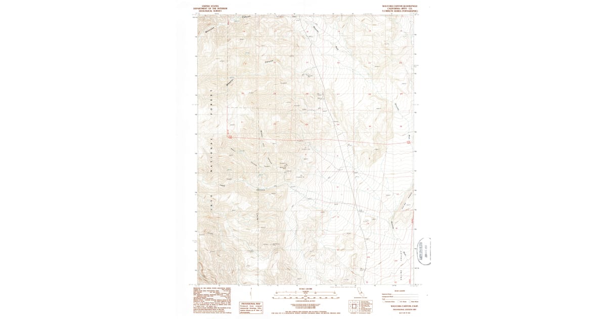 1987 Map of Waucoba Canyon, Inyo County, CA — High-Res | Pastmaps