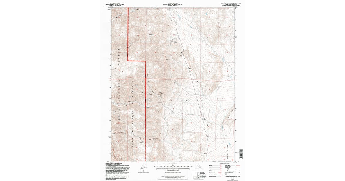 1994 Map of Waucoba Canyon, Inyo County, CA — High-Res | Pastmaps