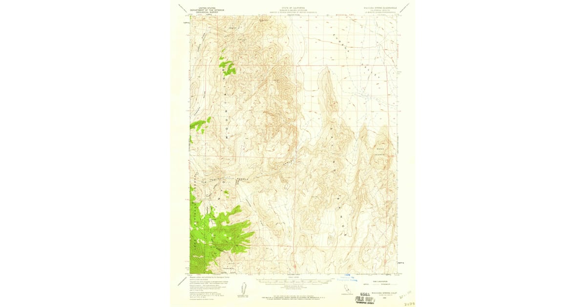1958 Map of Waucoba Spring, Inyo County, CA — High-Res | Pastmaps