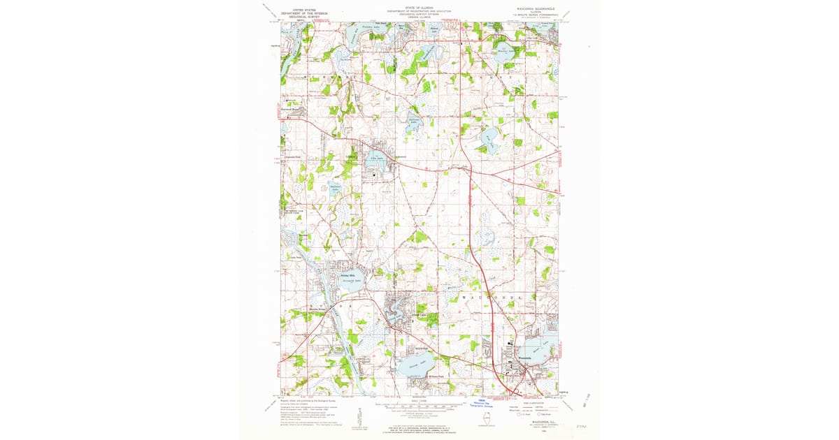 1960 Map of Wauconda, IL — High-Res | Pastmaps