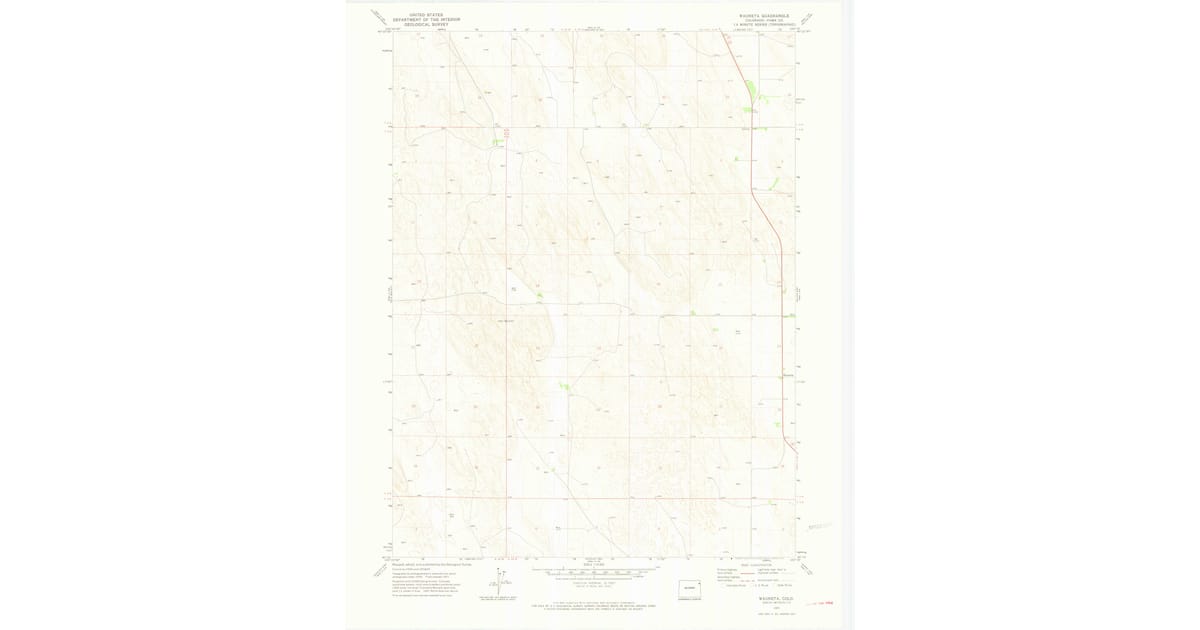 1971 Map of Wauneta, Yuma County, CO — High-Res | Pastmaps