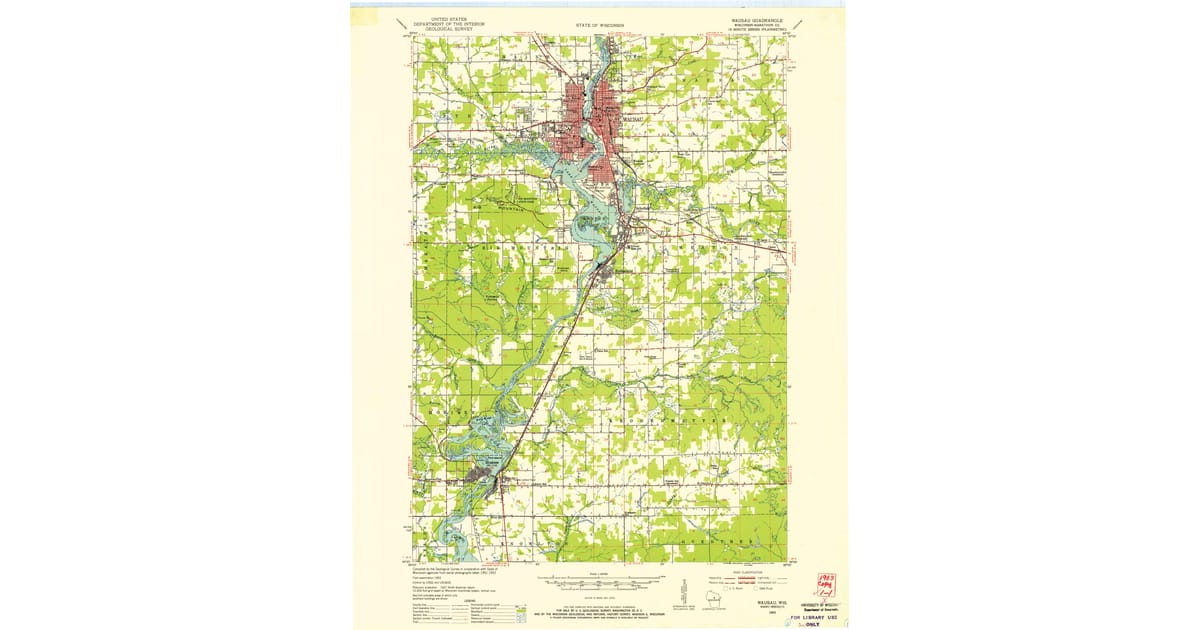 1953 Map of Wausau, WI — High-Res | Pastmaps