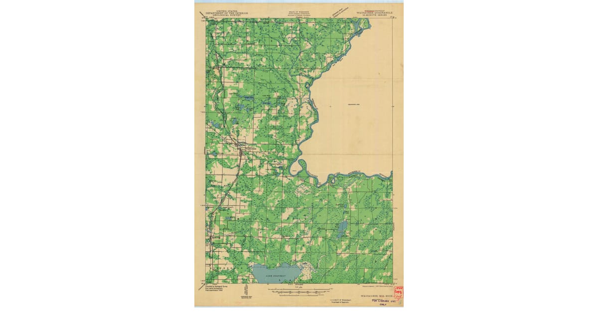 1942 Map of Wausaukee, WI — High-Res | Pastmaps