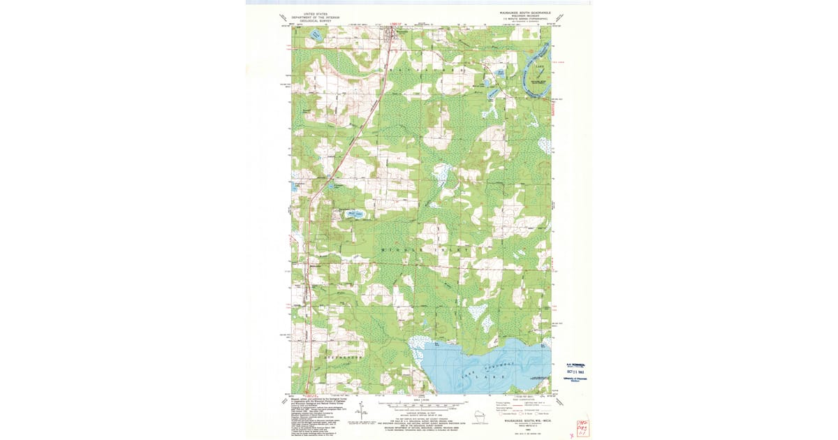 1982 Map of Wausaukee South, Marinette County, WI — High-Res | Pastmaps