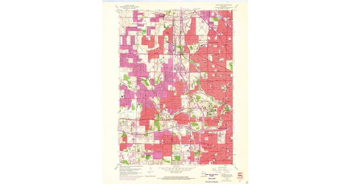 1958 Map of Wauwatosa, WI — High-Res, 1973 Print | Pastmaps