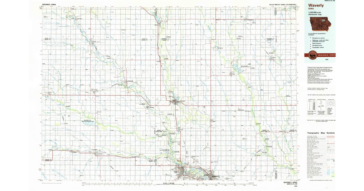 1984 Map of Waverly, IA — High-Res | Pastmaps
