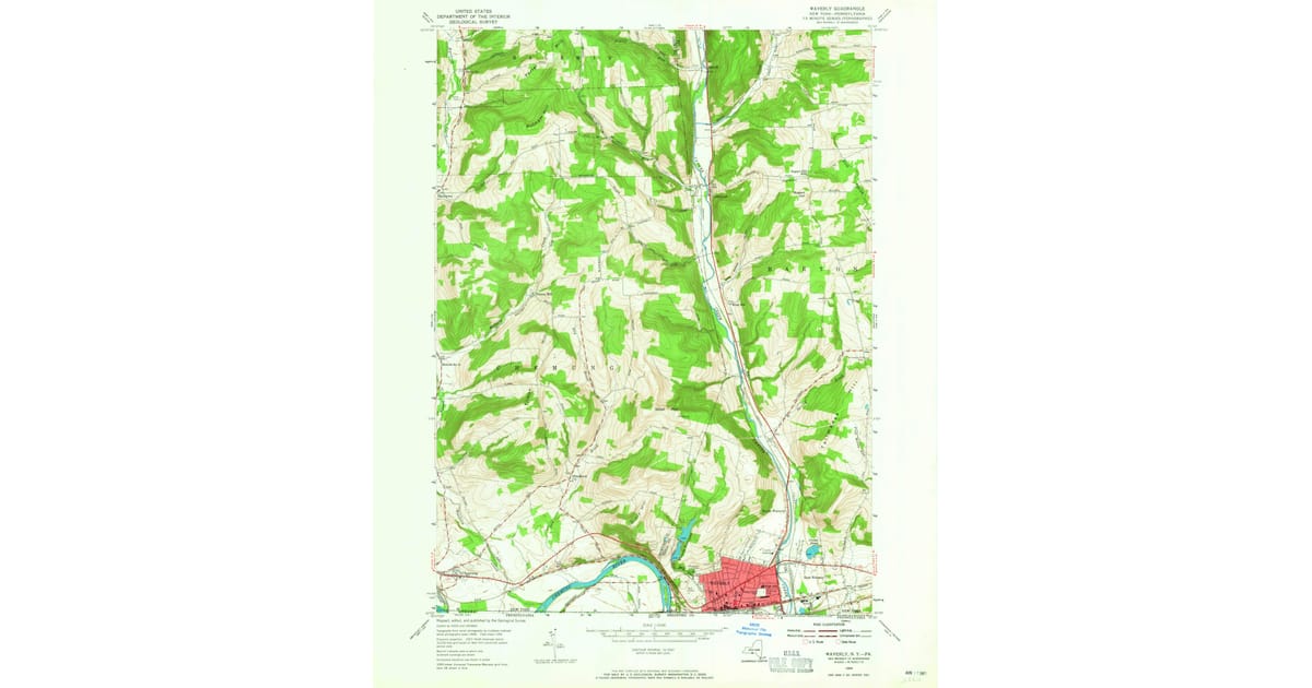 1954 Map of Waverly, NY — High-Res | Pastmaps