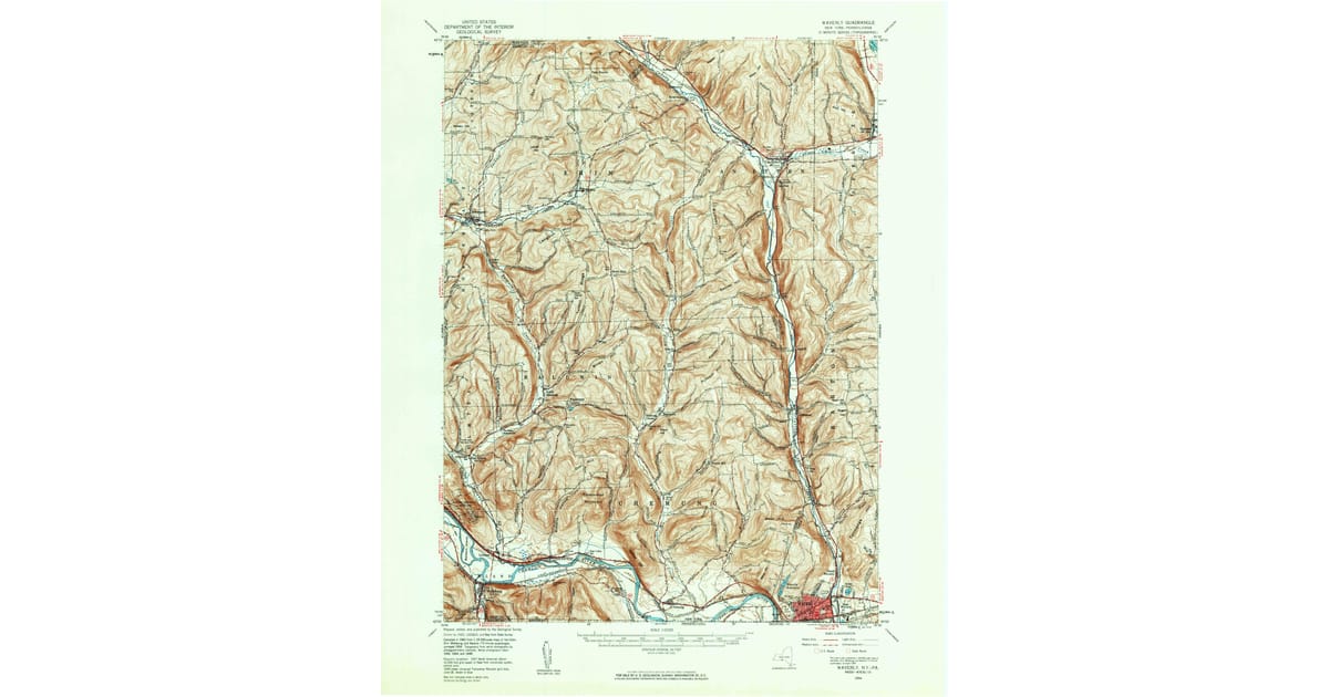1954 Map of Waverly, NY — High-Res | Pastmaps