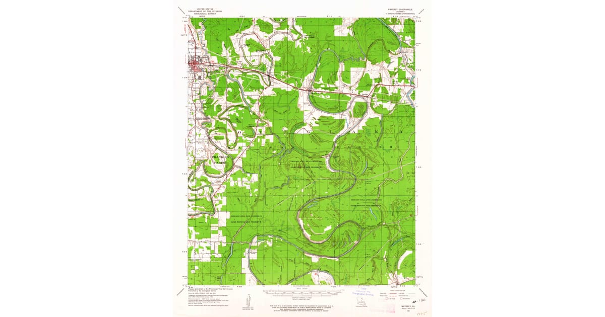 1961 Map of Waverly, Madison Parish, LA — High-Res | Pastmaps