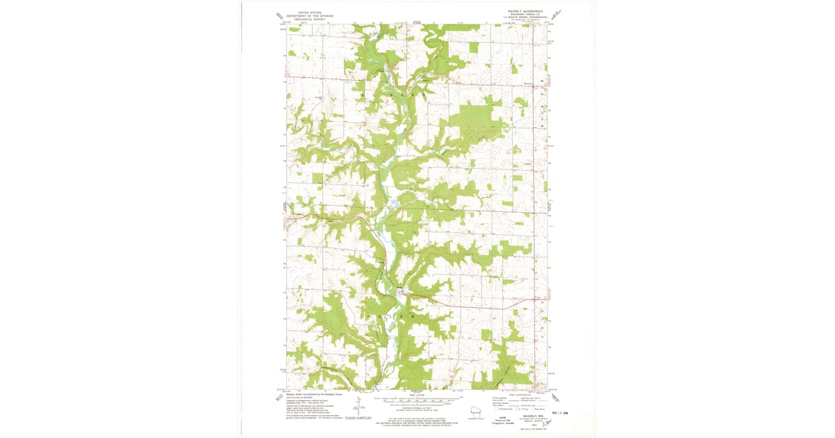 1974 Map of Waverly, Pierce County, WI — High-Res | Pastmaps