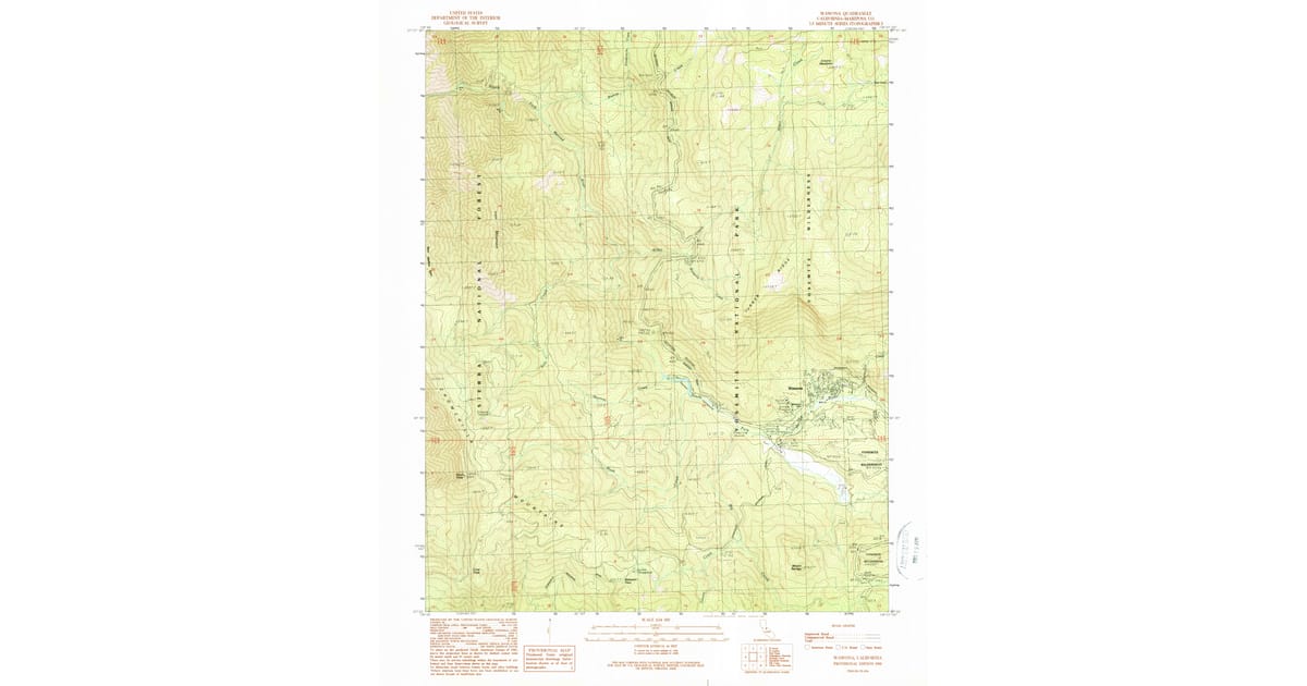 1990 Map of Wawona, CA — High-Res | Pastmaps
