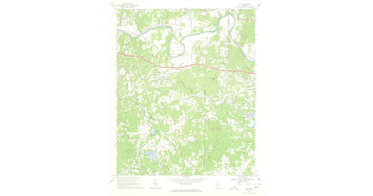 1968 Map of Wax, Floyd County, GA — High-Res | Pastmaps