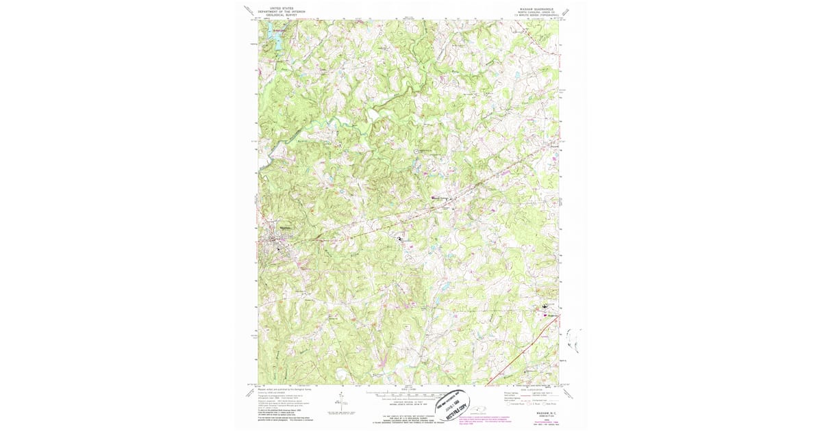 1970 Map of Waxhaw, NC — High-Res, 1988 Print #2 | Pastmaps