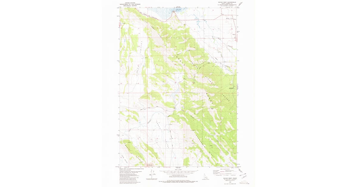 1980 Map of Wayan West, Caribou County, ID — High-Res | Pastmaps