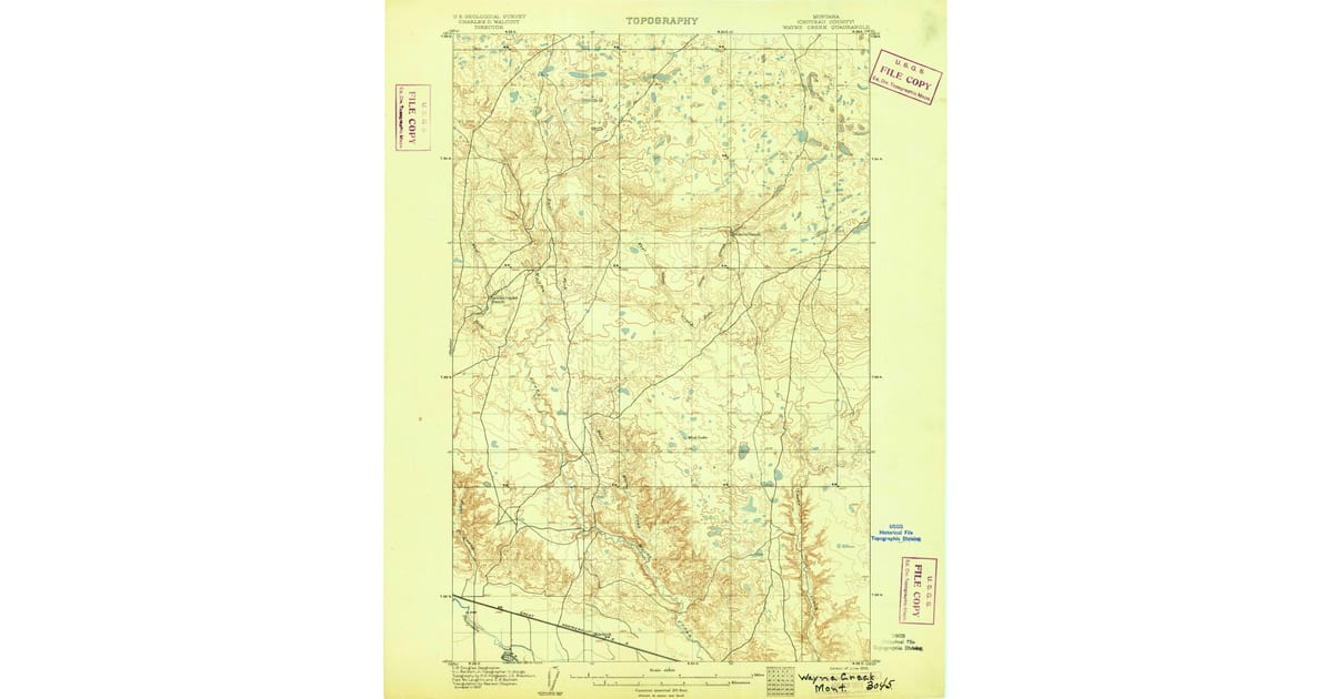 1905 Map of Wayne Creek, Blaine County, MT — High-Res | Pastmaps