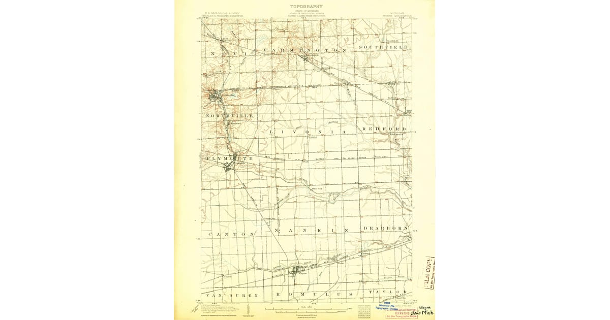 Old Maps of Wayne, MI for Hiking & Exploration | Pastmaps