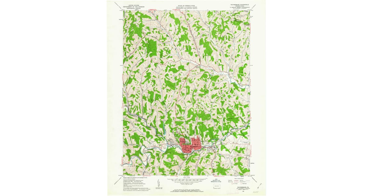 1961 Map of Waynesburg, PA — High-Res | Pastmaps