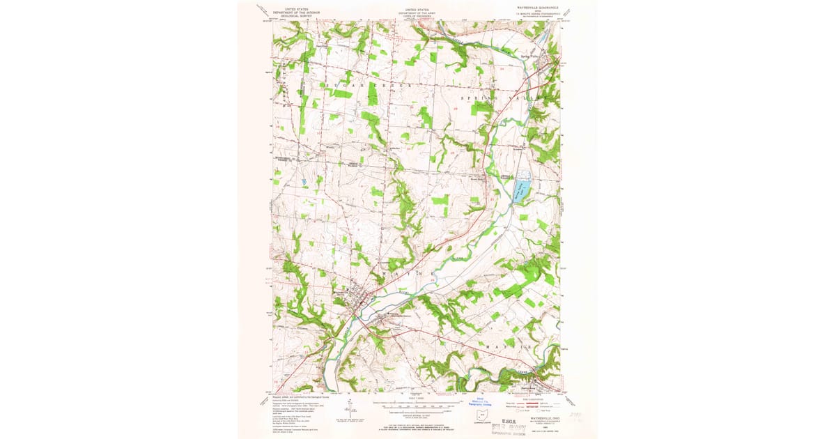 1955 Map of Waynesville, OH — High-Res, 1966 Print | Pastmaps