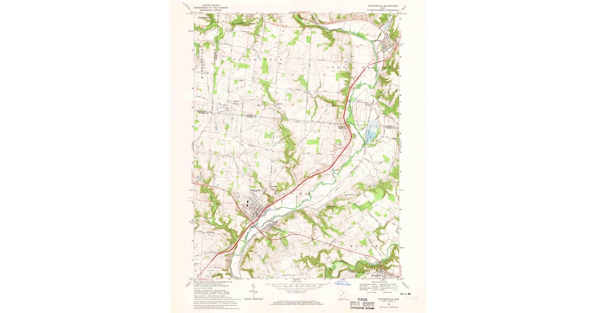 1968 Map of Waynesville, OH — High-Res | Pastmaps