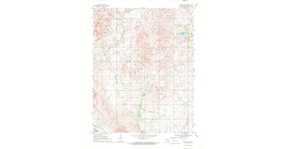 1969 Map of Waynoka NW, Woods County, OK — High-Res | Pastmaps