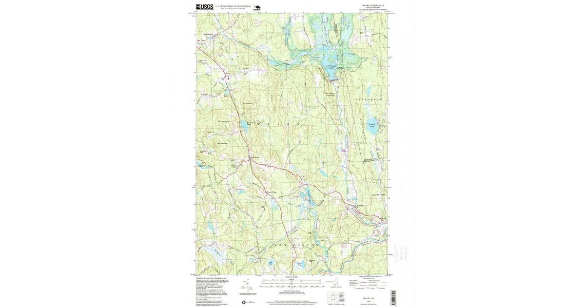 1995 Map of Weare, Hillsborough County, NH — High-Res | Pastmaps
