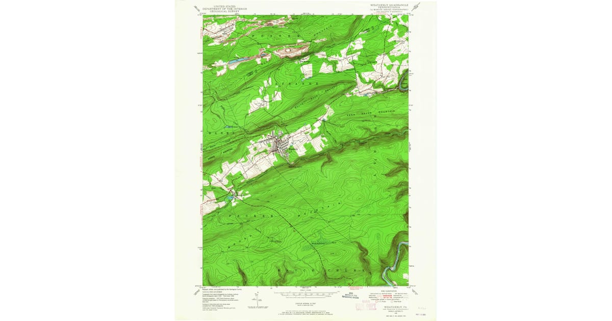 1948 Map of Weatherly, PA — High-Res | Pastmaps