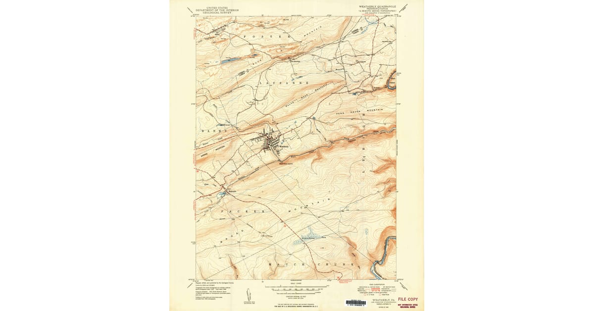 1950 Map of Weatherly, PA — High-Res | Pastmaps