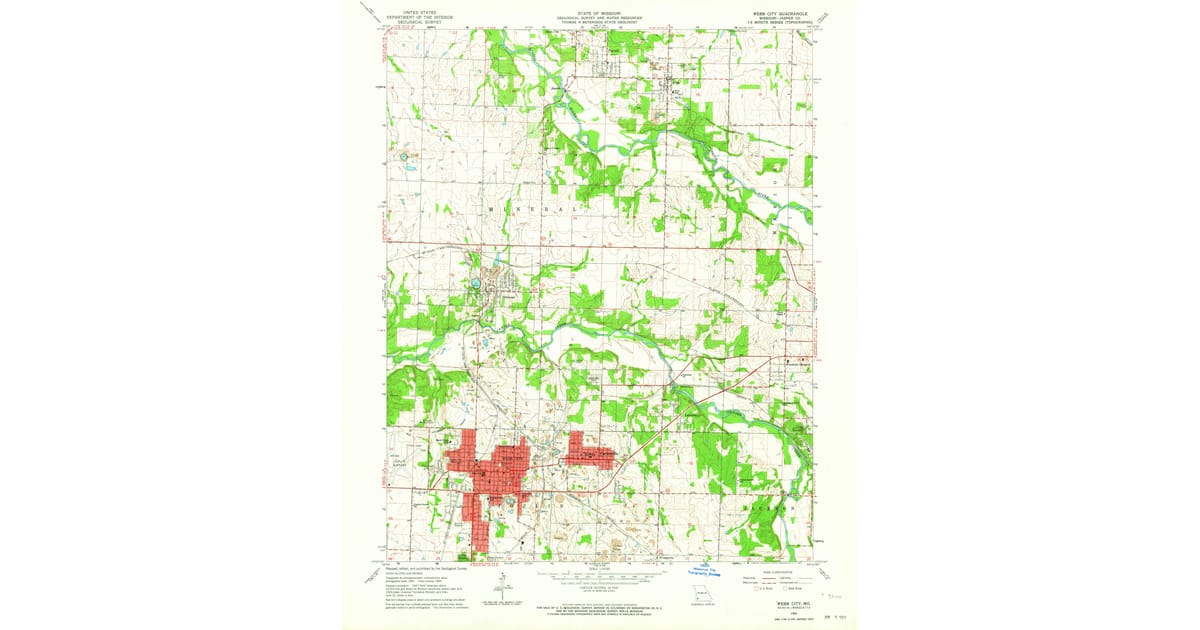 1963 Map of Webb City, MO — High-Res | Pastmaps