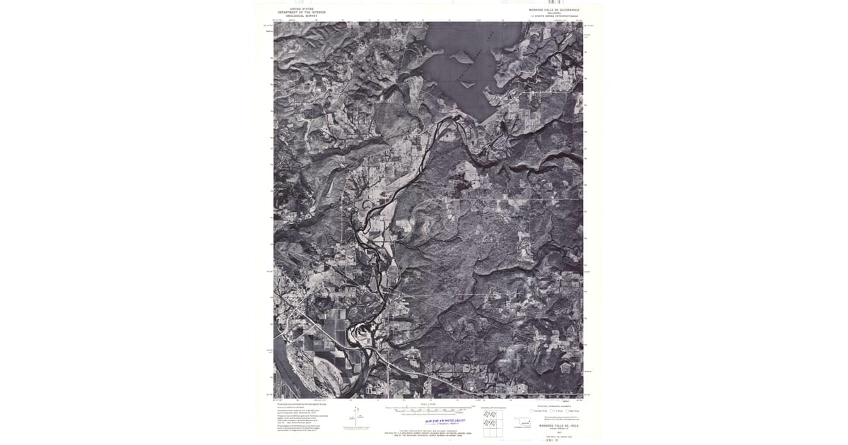 1972 Map of Webbers Falls SE, Sequoyah County, OK — High-Res | Pastmaps