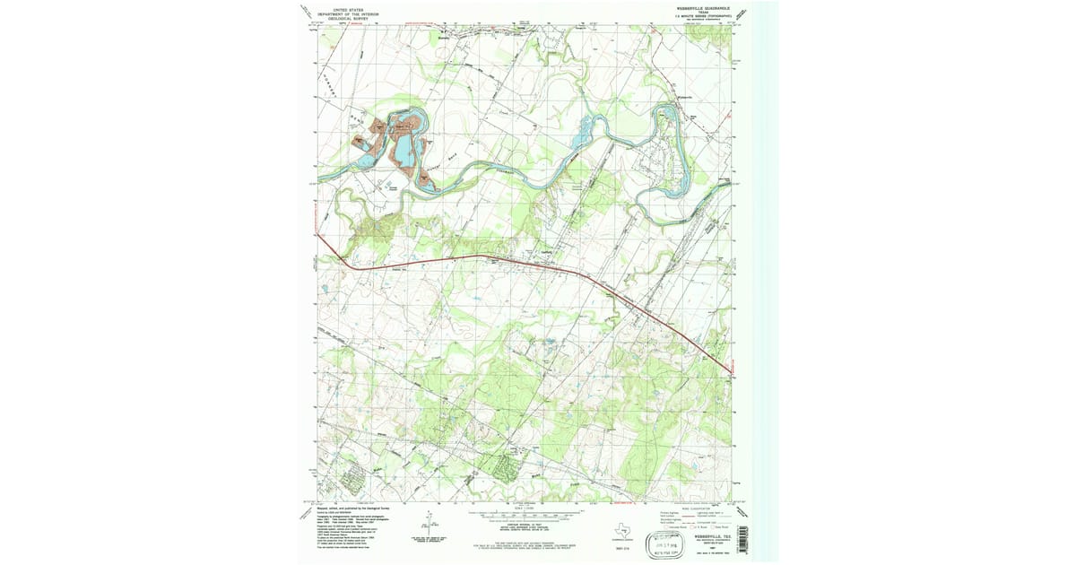 1987 Map of Webberville, TX — High-Res | Pastmaps