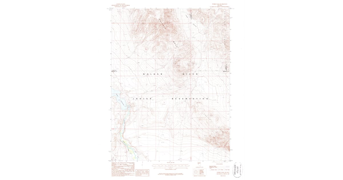 1987 Map of Weber Dam, Mineral County, NV — High-Res | Pastmaps
