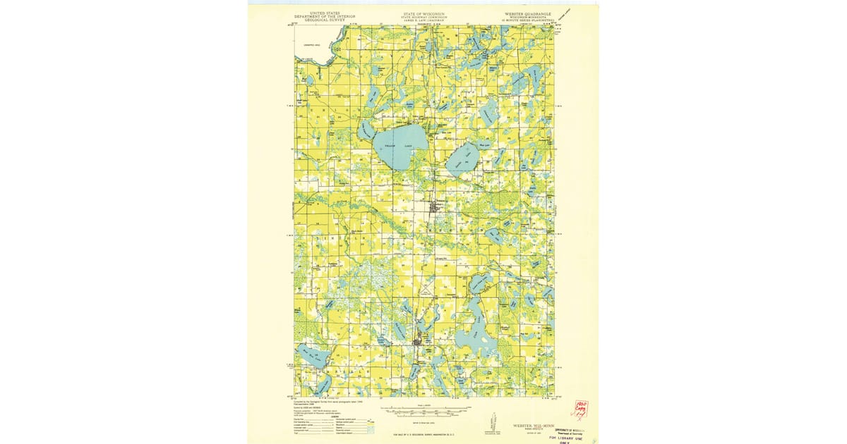 1950 Map of Webster, WI — High-Res | Pastmaps