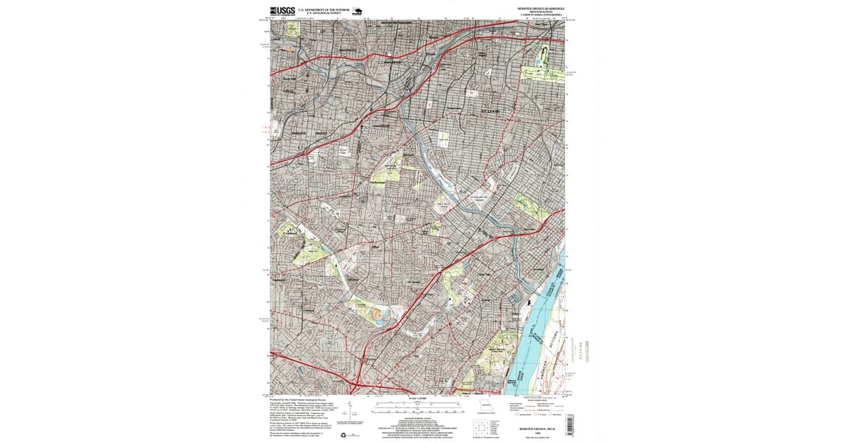 1998 Map of Webster Groves, MO — High-Res | Pastmaps