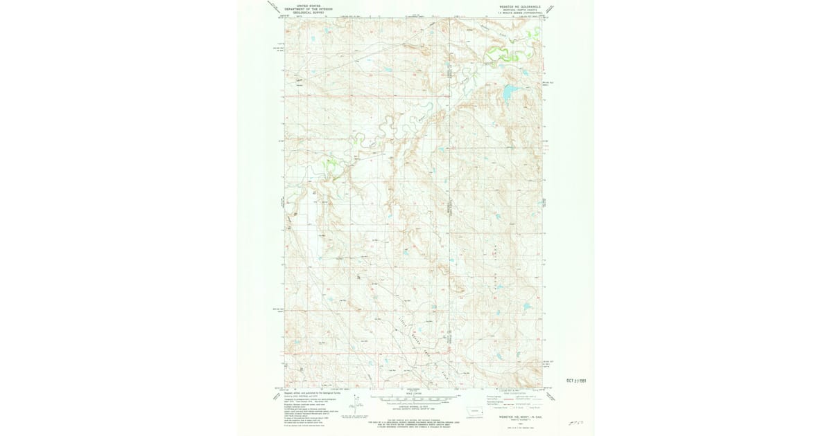 1981 Map of Webster NE, Bowman County, ND — High-Res | Pastmaps
