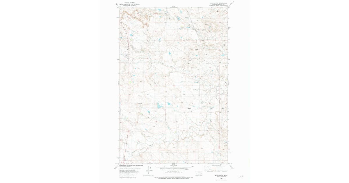 1981 Map of Webster NW, Fallon County, MT — High-Res | Pastmaps
