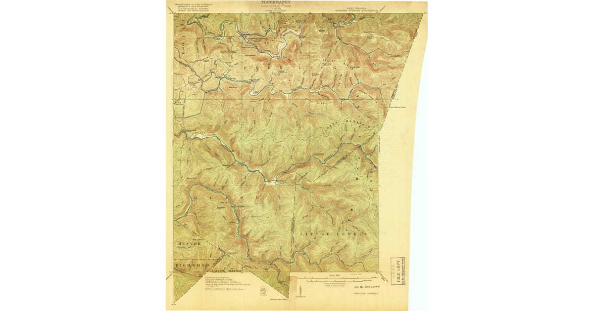 1918 Map of Webster Springs, Webster County, WV — High-Res | Pastmaps
