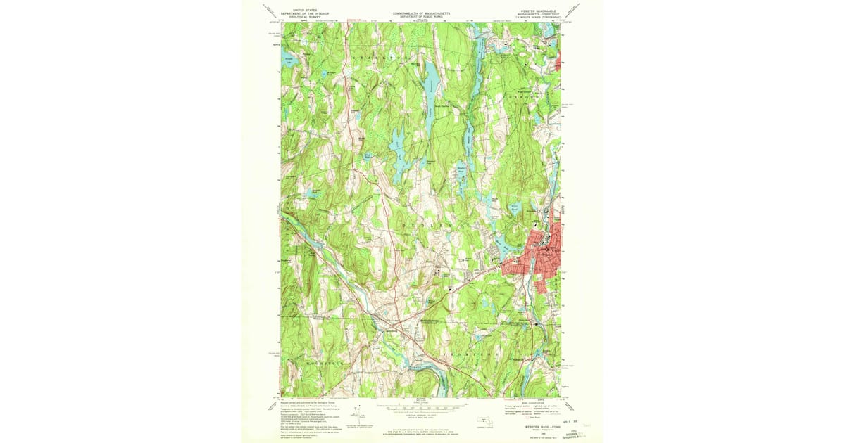 1969 Map of Webster, Worcester County, MA — High-Res | Pastmaps