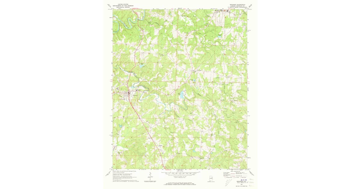 1969 Map of Wedowee, AL — High-Res | Pastmaps