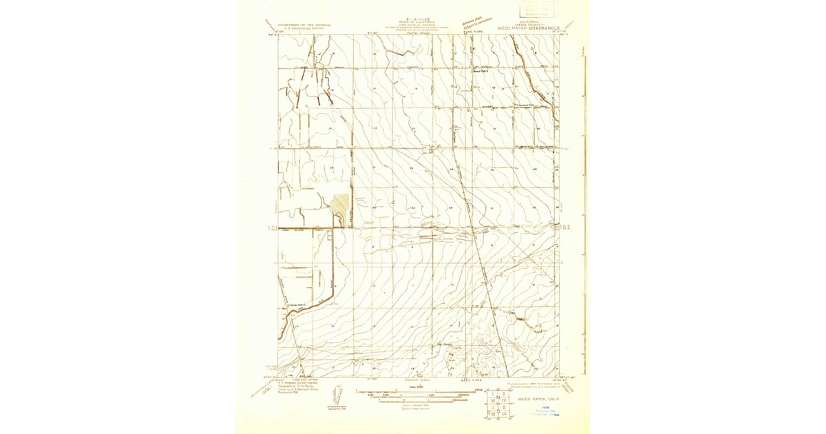 1930 Map of Weed Patch, Kern County, CA — High-Res | Pastmaps