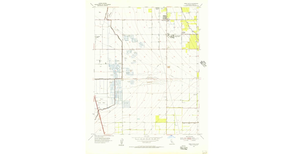 1955 Map of Weed Patch, Kern County, CA — High-Res | Pastmaps