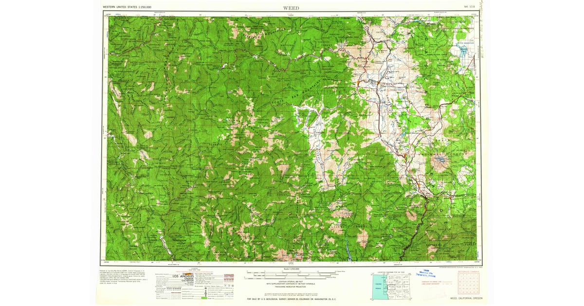 1958 Map of Weed, CA — High-Res | Pastmaps